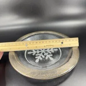 Cive Glass | Accents | Vtg Cive Glass Dish Plate Crackle Silver Edge ...